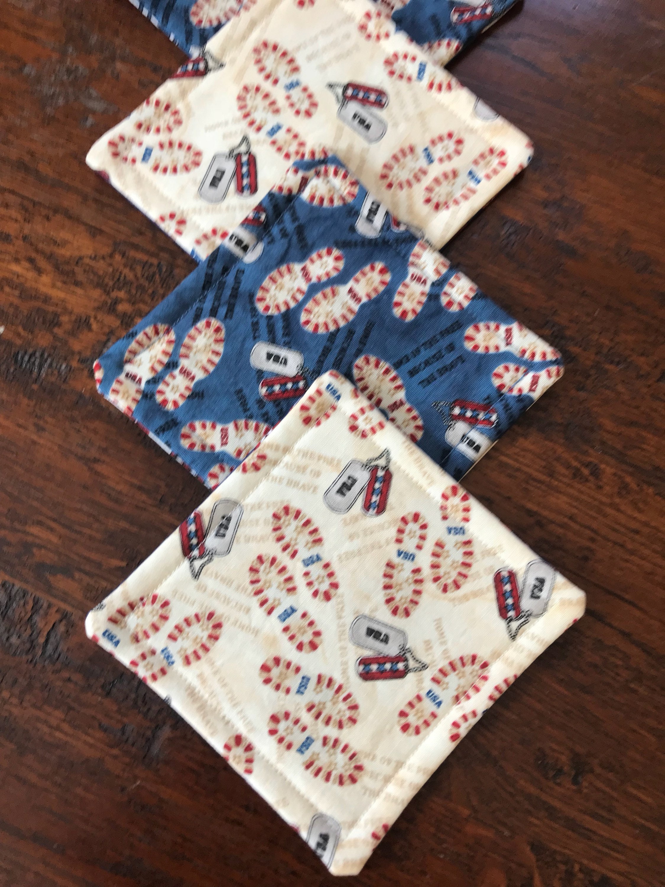 Patriotic Set of 4 Quilted Mug Rugs - Etsy