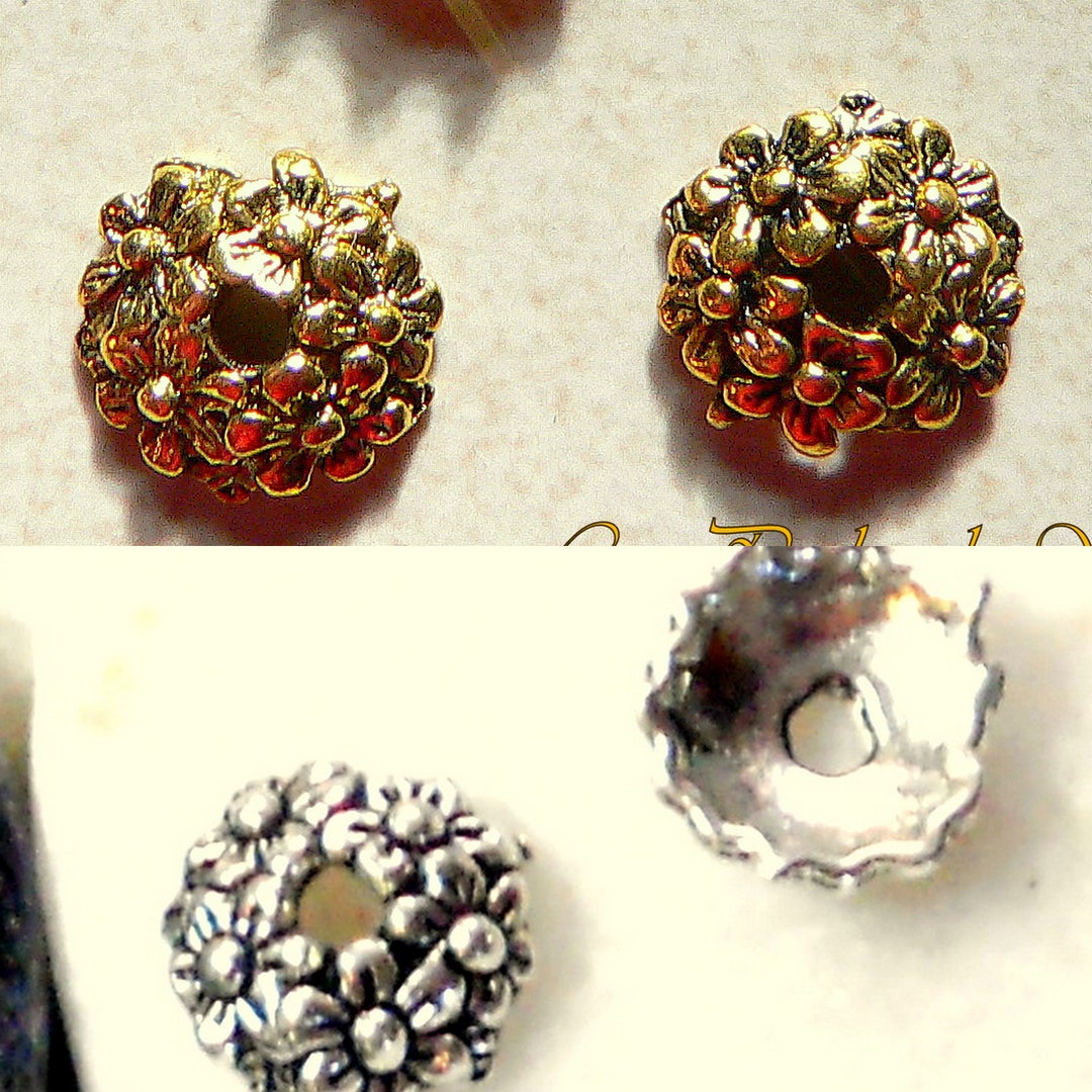 Flower Model Cups in Gold or Antique Silver Color 11x3mm - Etsy