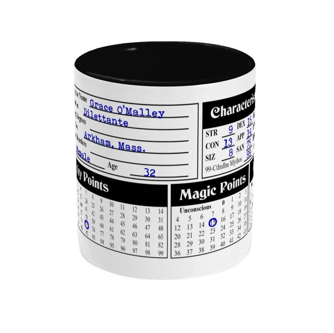 Personalized Call of Cthulhu Character Sheet Mug Customised - Etsy