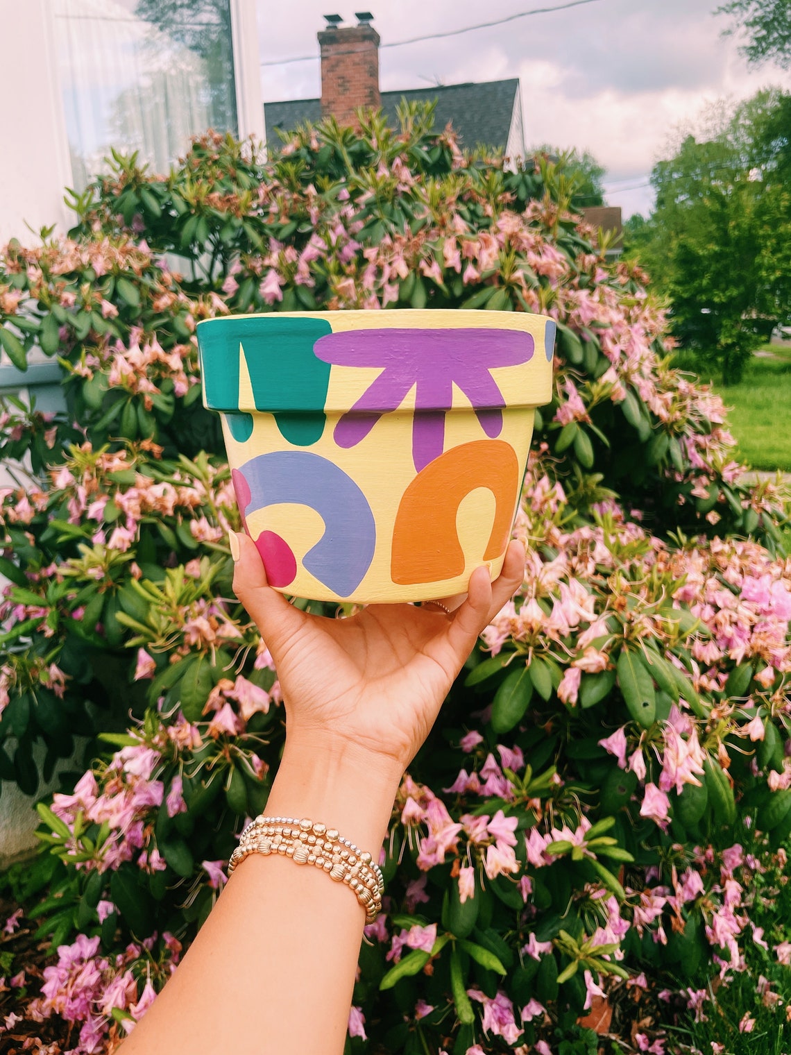 Sunny | Hand-painted Terracotta Pot - Etsy