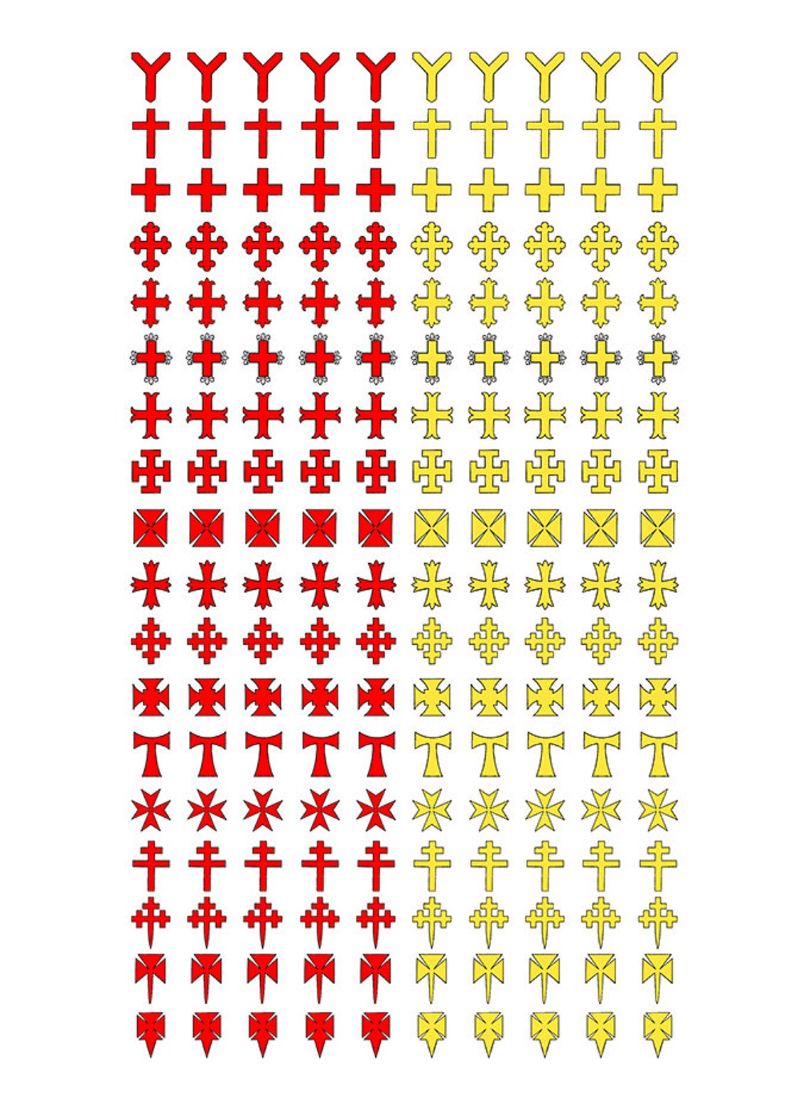 Medieval Crusader Waterslide Cross Decals for Wargaming - Etsy