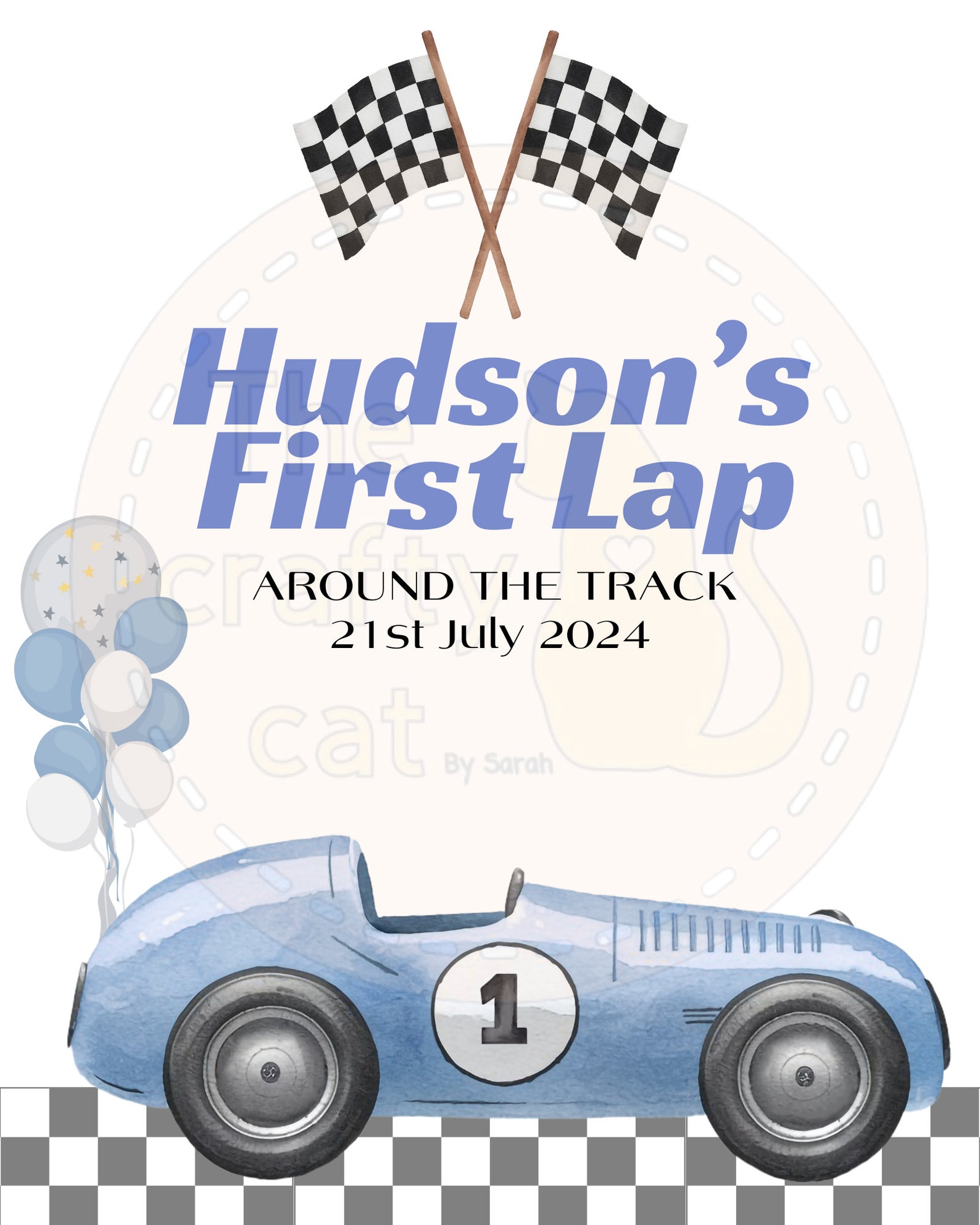 First Lap Race Car First Birthday Sign - Blue - Digital Download - Etsy