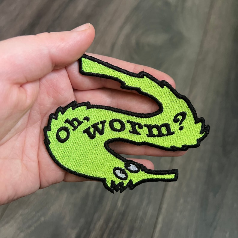 Worm Meme Embroidered Patch - Etsy