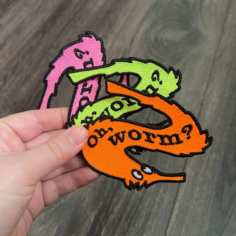 Worm Meme Embroidered Patch - Etsy