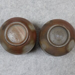Pair of Vintage Bizen Tea Cups, Tea Cups, Bizen Yunomi, Sangiri, Blue ...