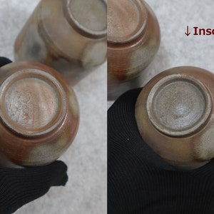 Pair of Vintage Bizen Tea Cups, Tea Cups, Bizen Yunomi, Sangiri, Blue ...