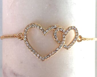Two hearts bracelet | Etsy