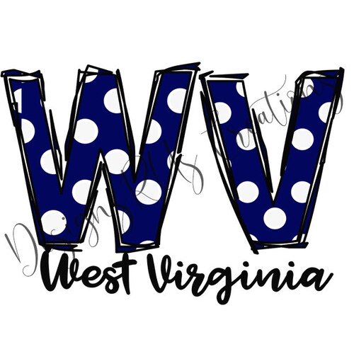West Virginia PNG WV Polka Dot Png Sublimation Designs - Etsy