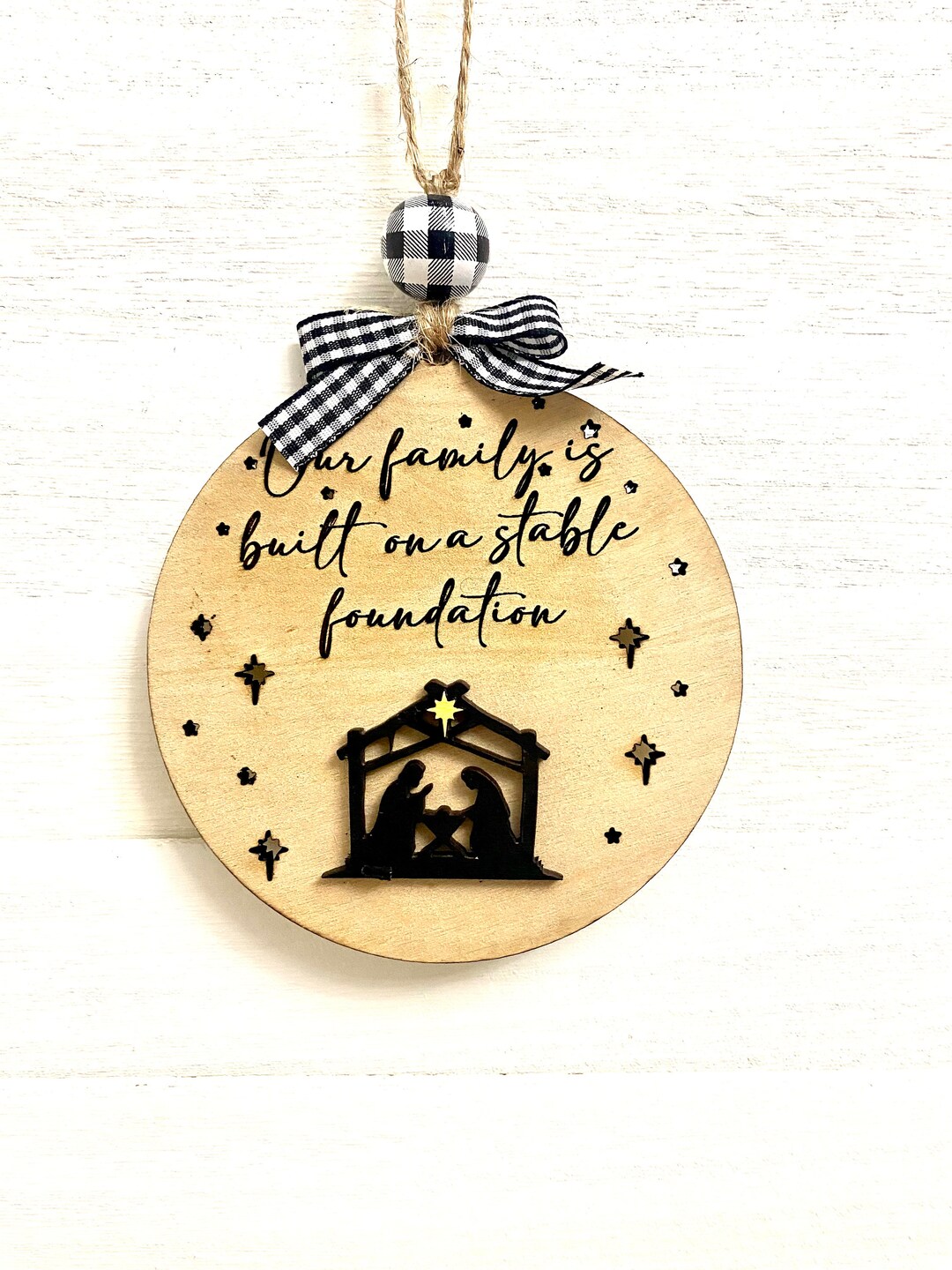 Manger Christmas Ornament , Christmas Ornaments , Baby Jesus Ornament ...