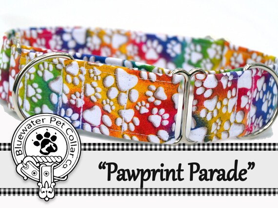 Pawprint Parade Collar para perros Martingale de 1 | Etsy