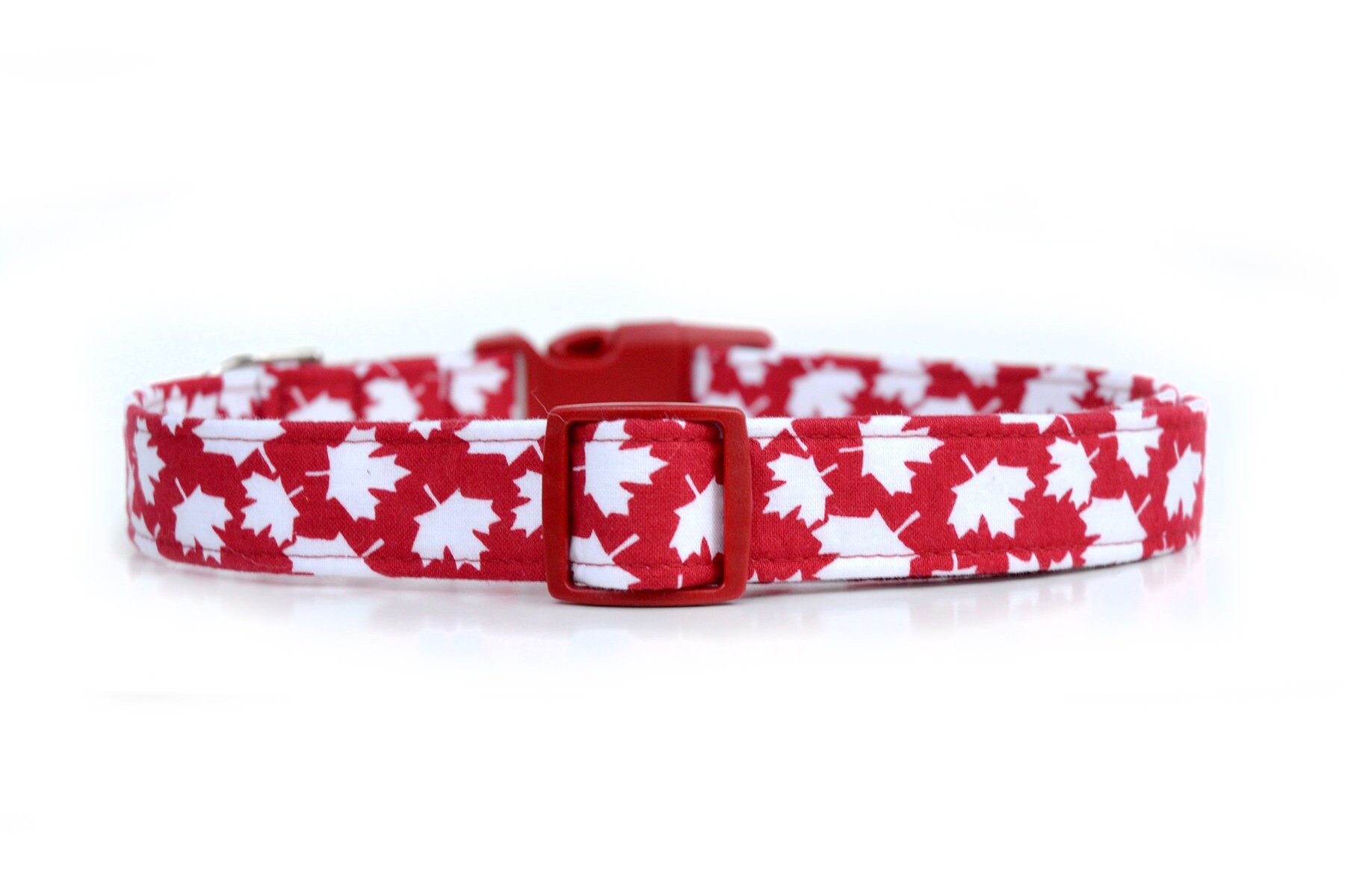 Maple Leaf Canada Flag dog collar with red buckle. | Etsy