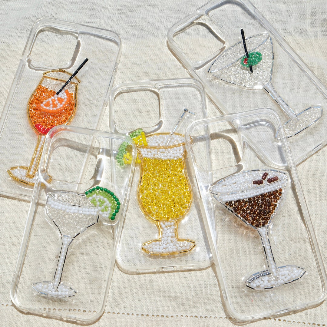 Cocktail Beaded Resin Phone Case, Dirty Martini, Espresso Martini ...