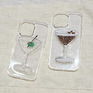Cocktail Beaded Resin Phone Case, Dirty Martini, Espresso Martini ...