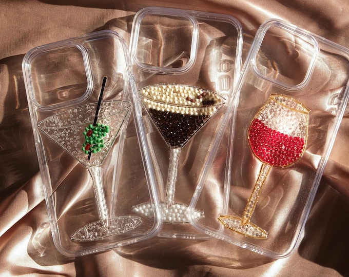 Cocktail Beaded Resin Phone Case, Dirty Martini, Espresso Martini ...