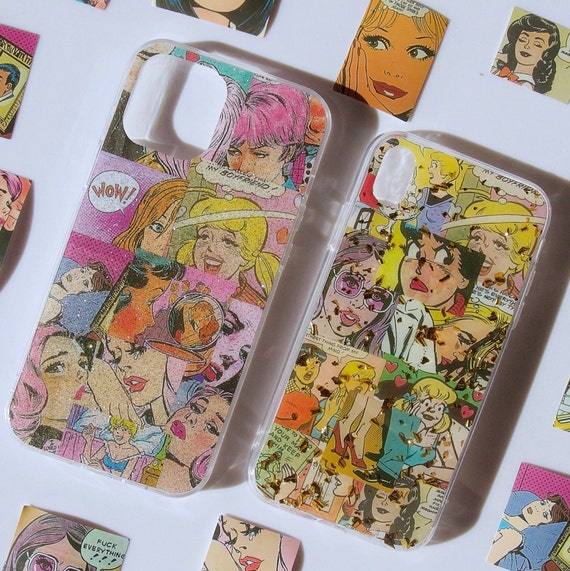 Comic Art Sticker Resin Phone Case - Etsy