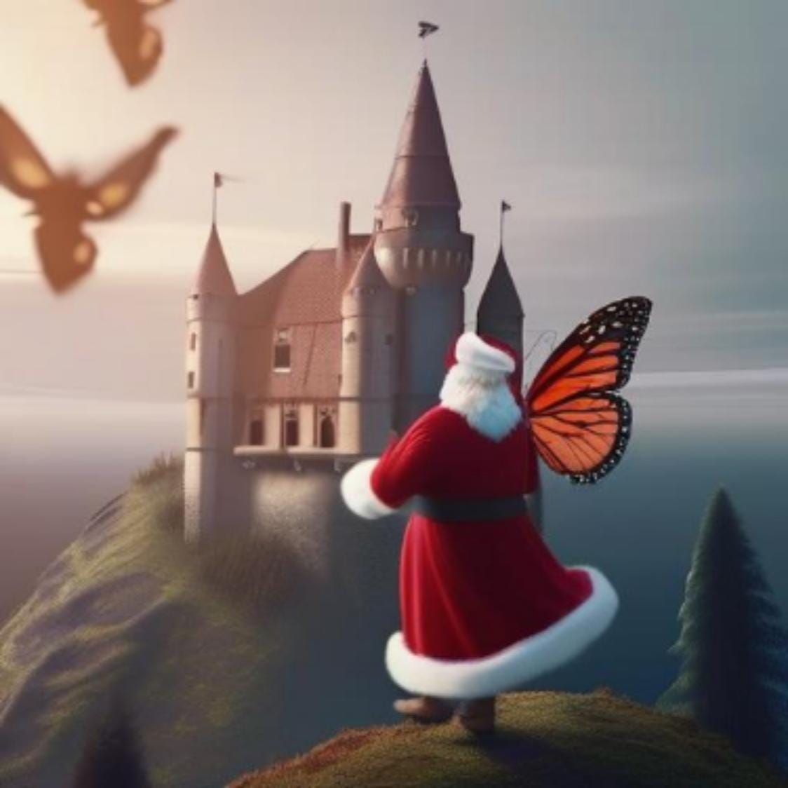Santa Digital Art, Crazy Santa Art, Christmas, Art, Art Lover ...