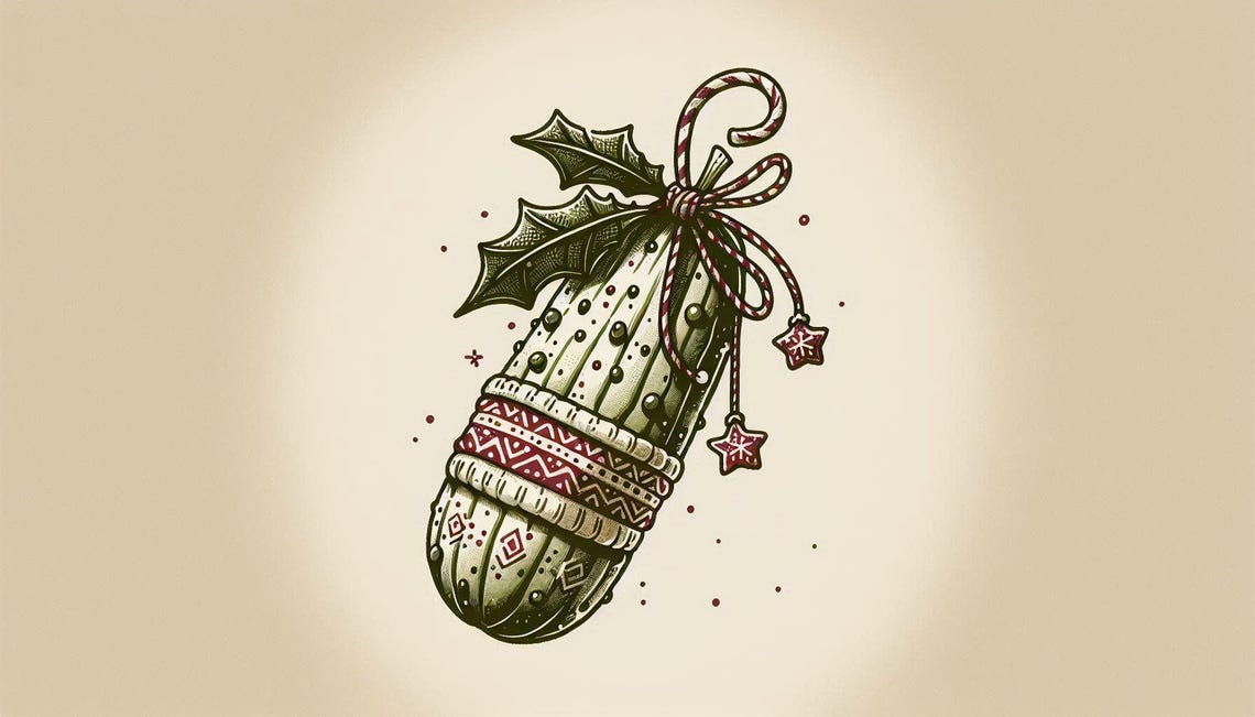 Pickle Wearing a Santa Hat Digital Art, Christmas, Art, Art Lover ...