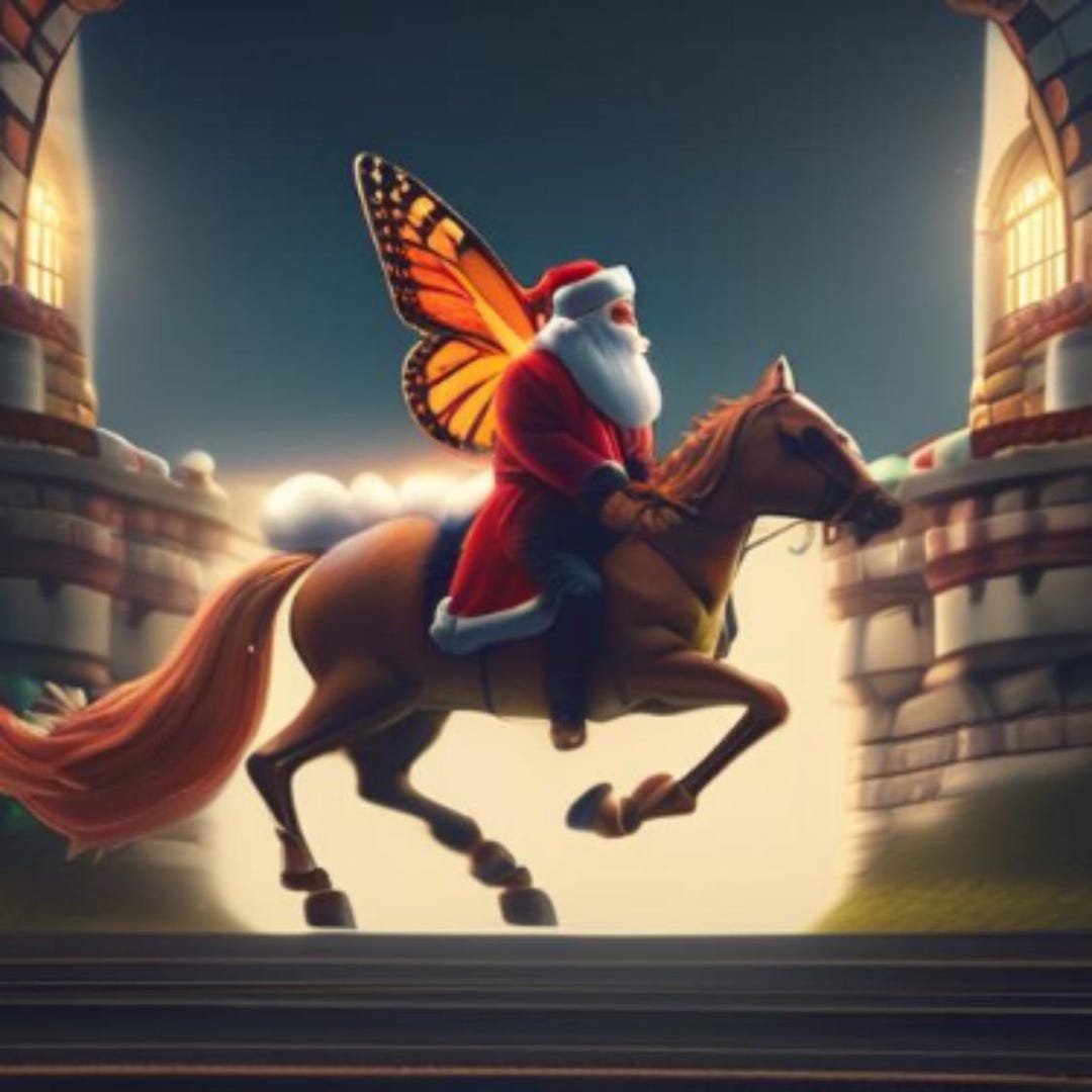 Santa Digital Art, Crazy Santa Art, Christmas, Art, Art Lover ...