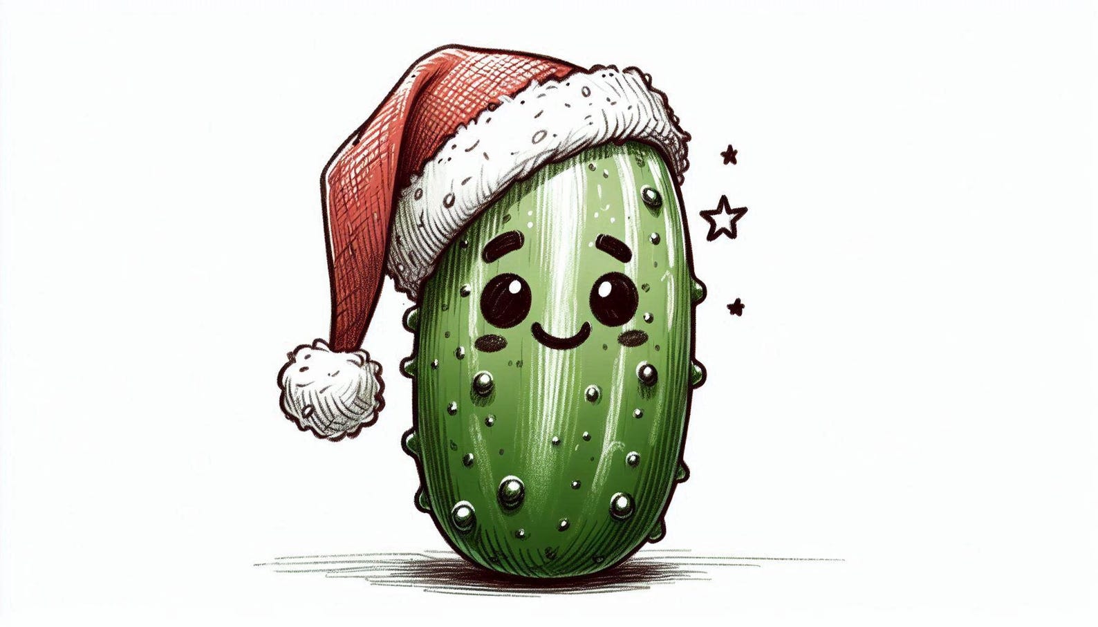 Pickle Wearing a Santa Hat Digital Art, Christmas, Art, Art Lover ...