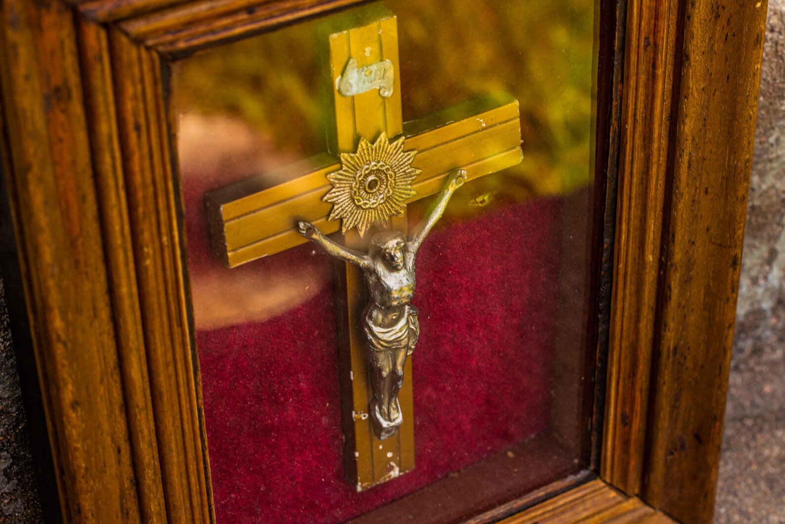 Early 1900's Antique Handmade Gilded Crucifix Shadowbox on | Etsy
