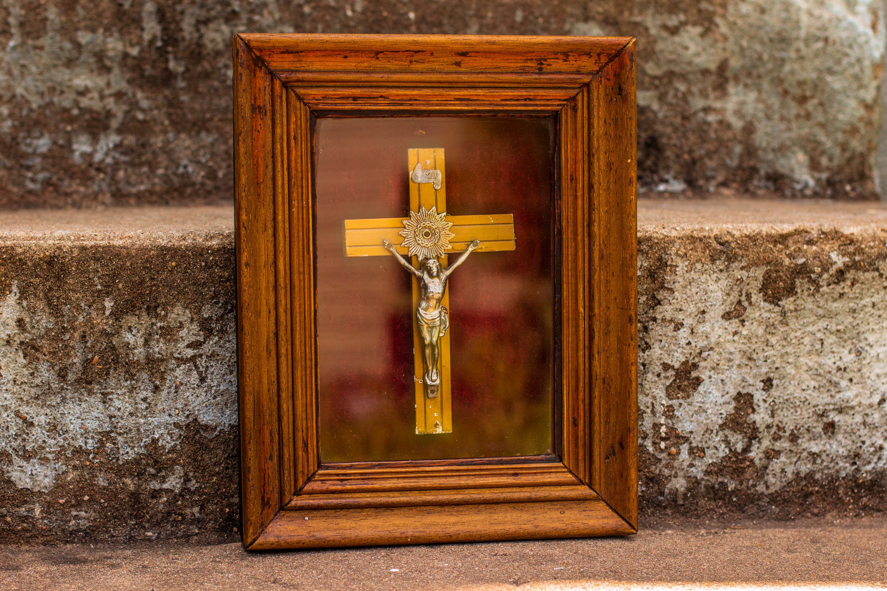 Early 1900's Antique Handmade Gilded Crucifix Shadowbox on | Etsy