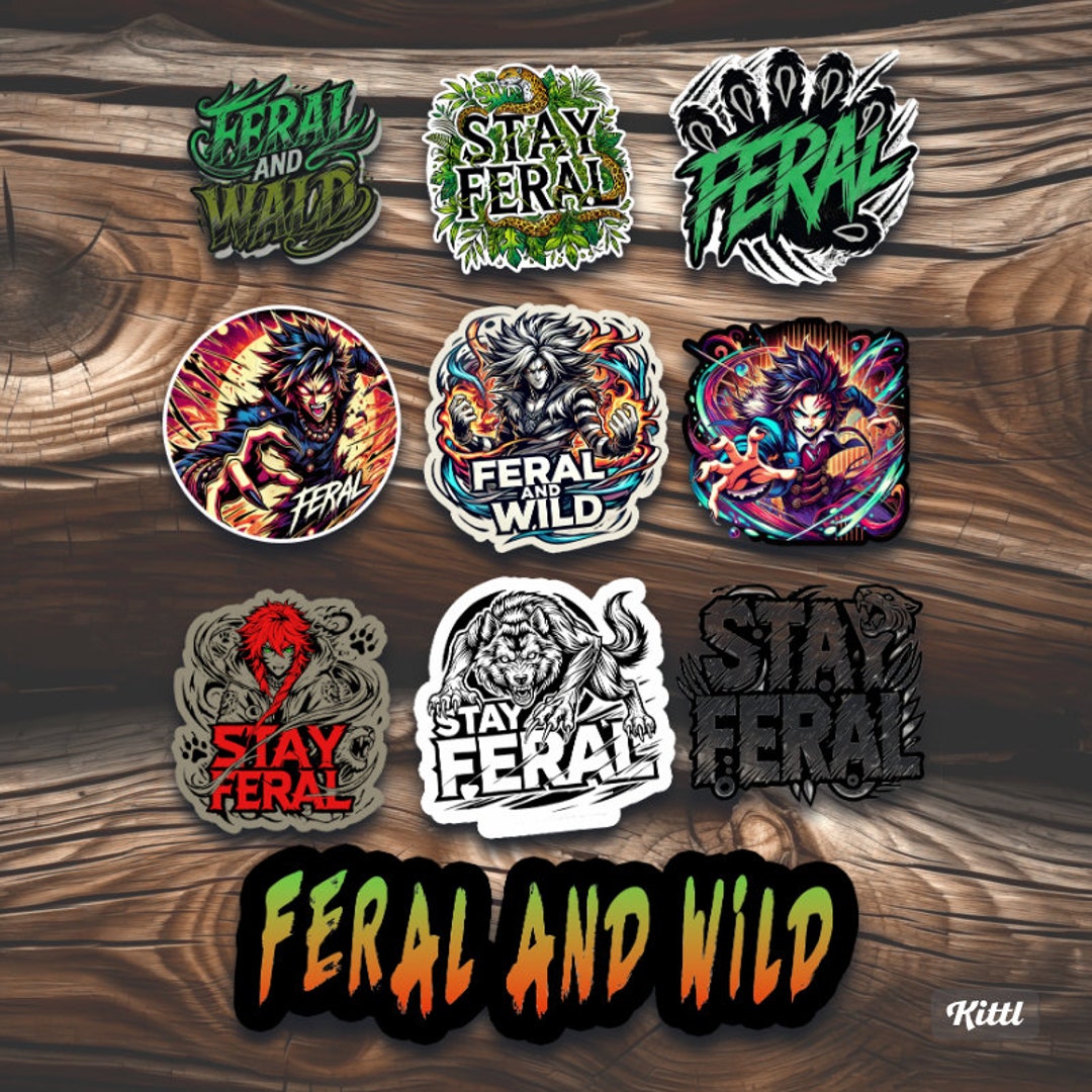 Feral and Wild Decal Set Stay Feral Stickers Anime-inspired Wild Spirit ...