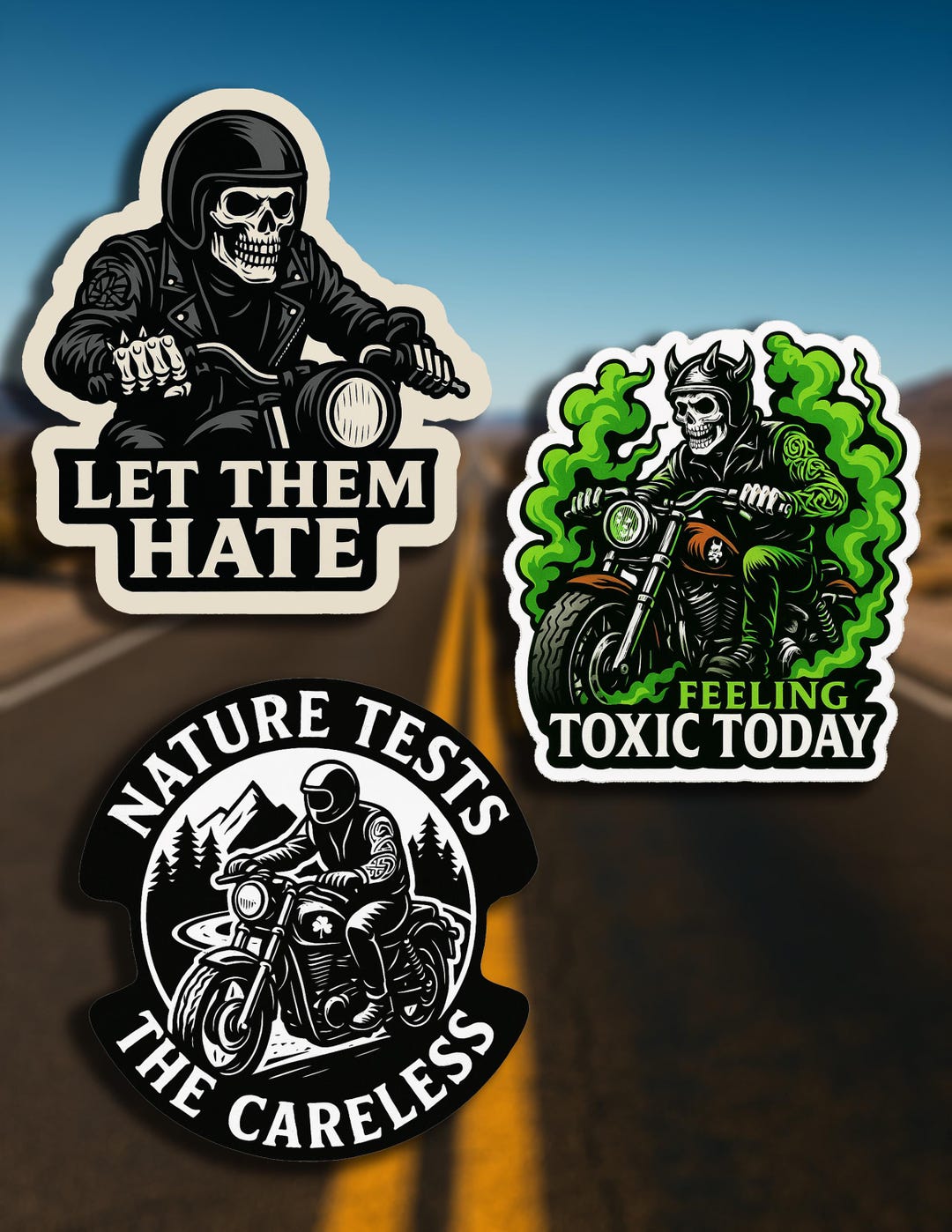 Biker Decal Collection – Skull Motorcycle Stickers | Let Them Hate ...