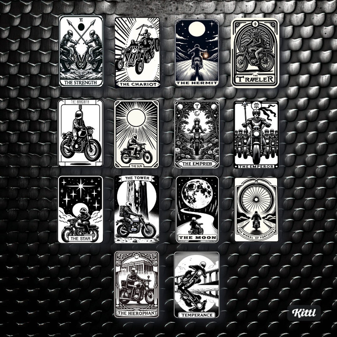 Motorcycle Tarot Sticker Pack Set 2 | Biker Tarot Card Stickers ...