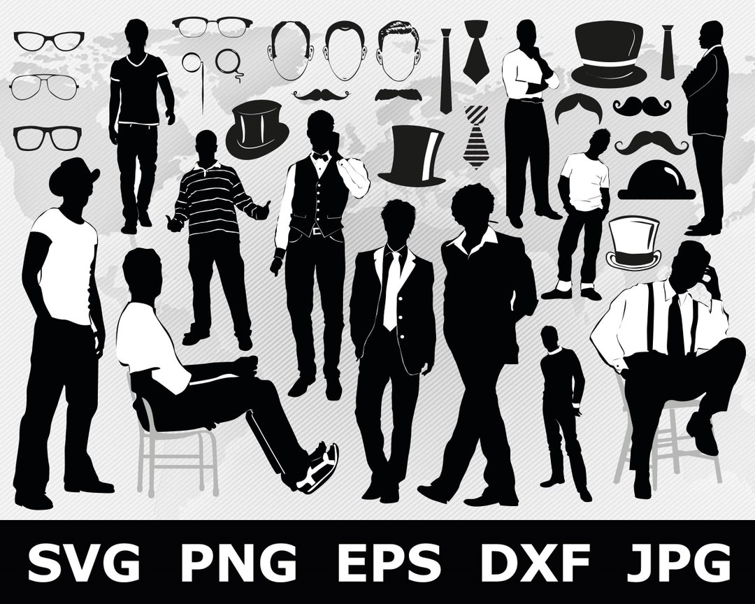 Men SVG Designs Men Svg Bundle Hipster Look Elements Gentleman Svg Cut ...