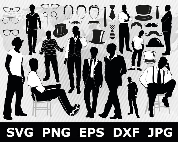 Hombres SVG Diseños Hombres Svg Bundle Hipster look elements - Etsy México