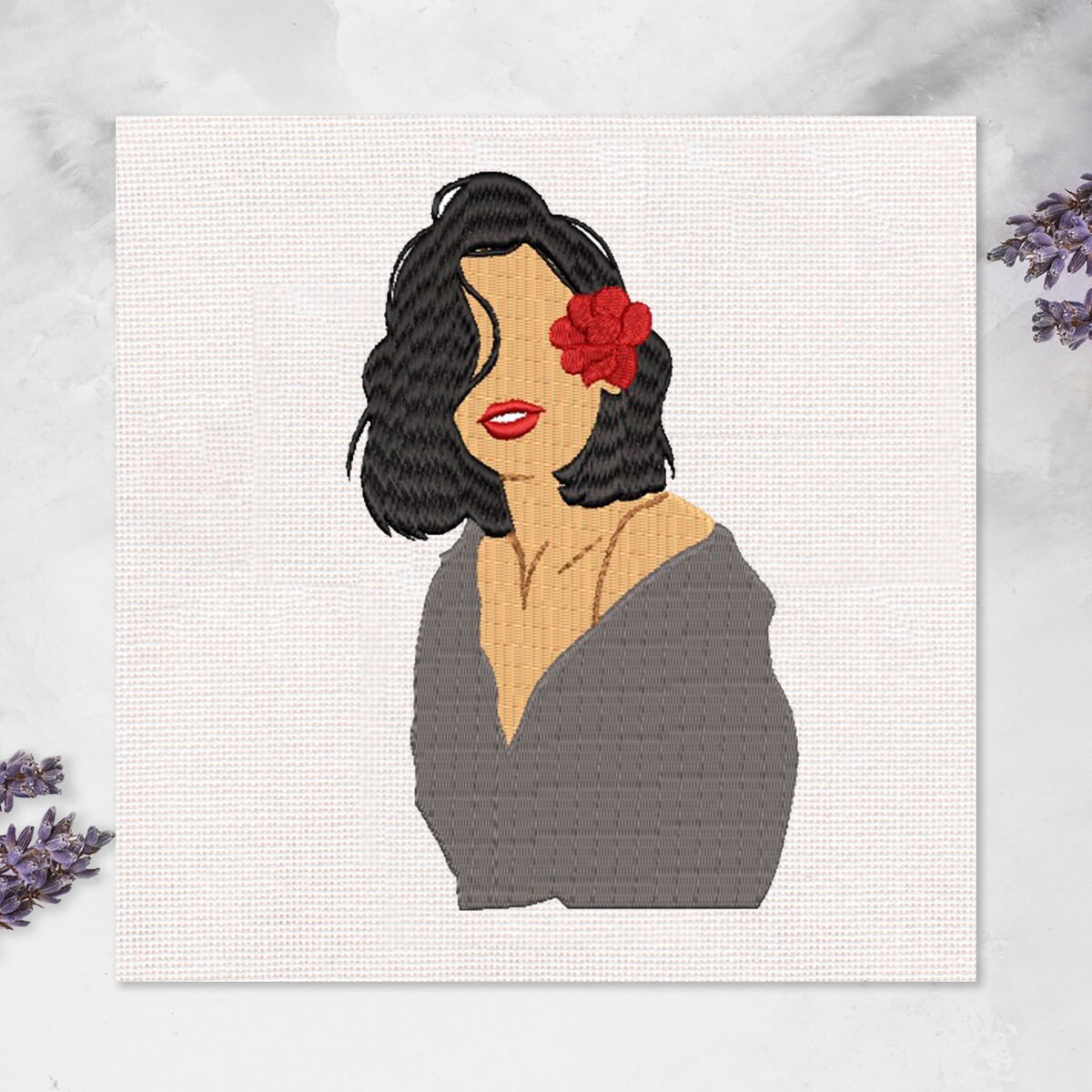 Notions Girl No Eyes Stitching Scheme Embroidery Pattern Portrait Woman ...