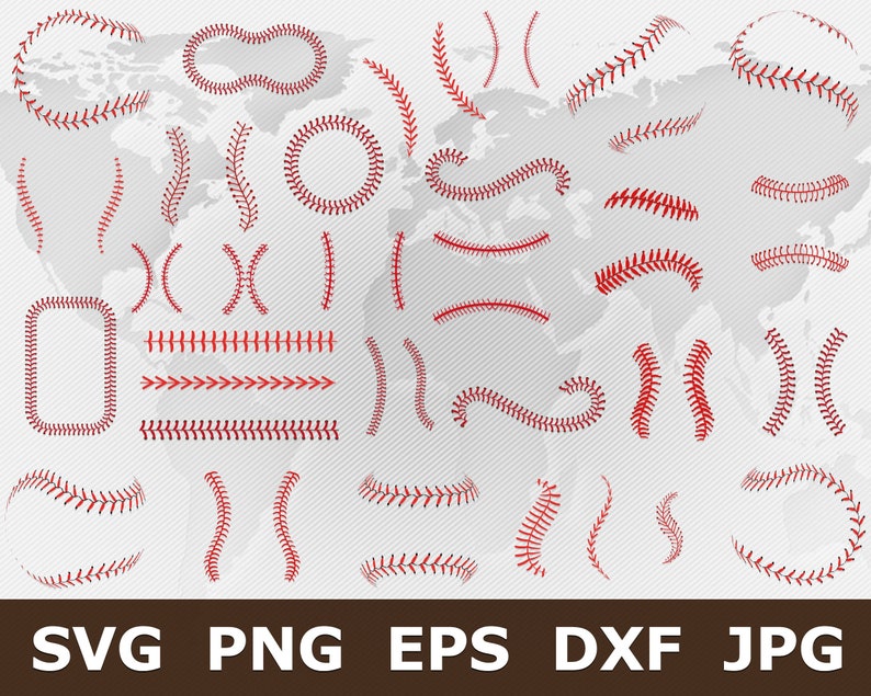 Baseball Stitches Svg Bundle Baseball Svg Cut File Baseball Etsy