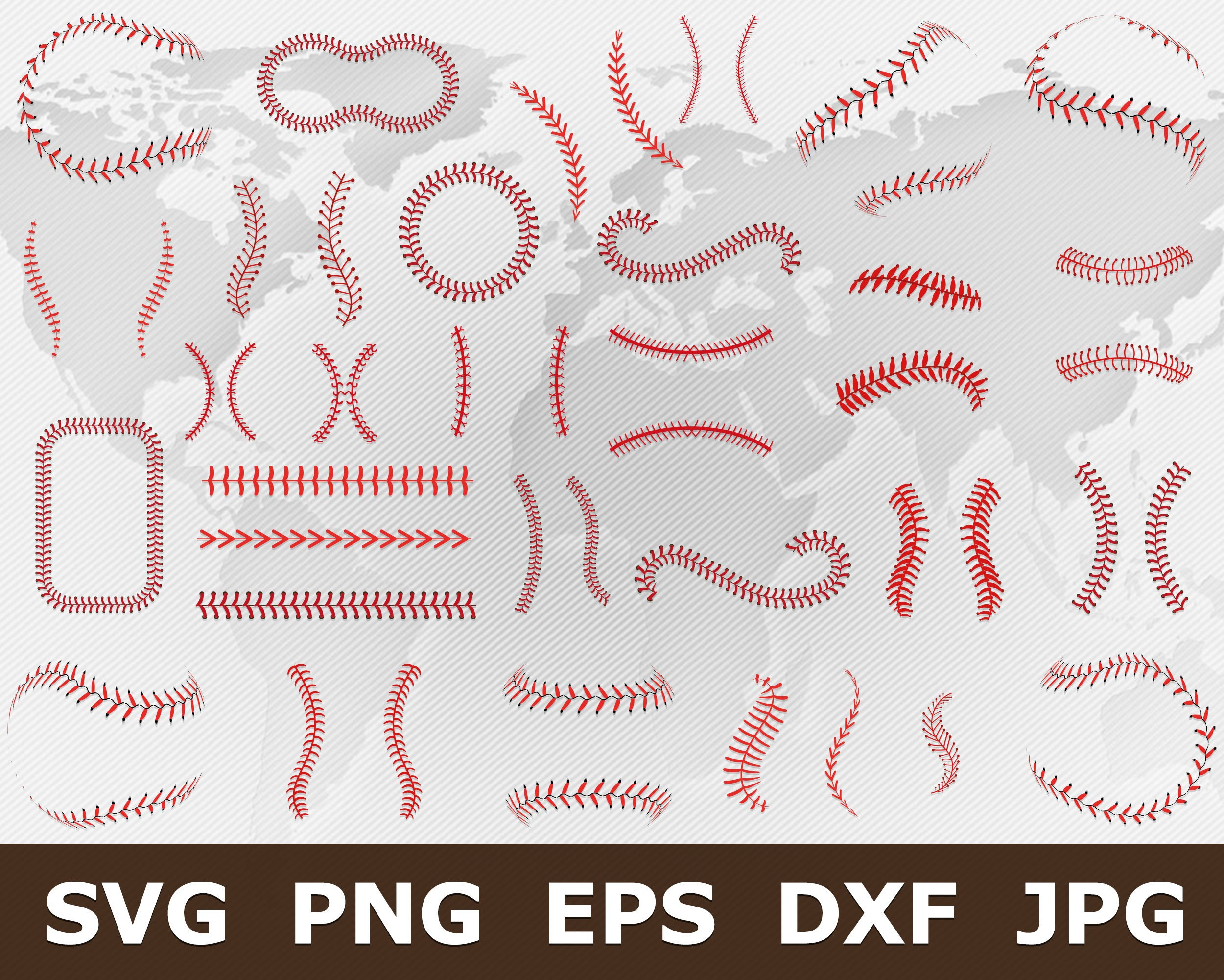 Baseball Stitches SVG Bundle Baseball Svg Cut File Baseball | Etsy