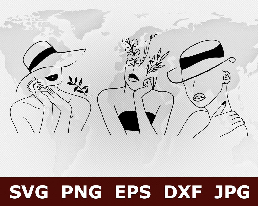 Woman SVG Bundle Portrait Svg Cut File Girl Art Clipart Woman Vector ...