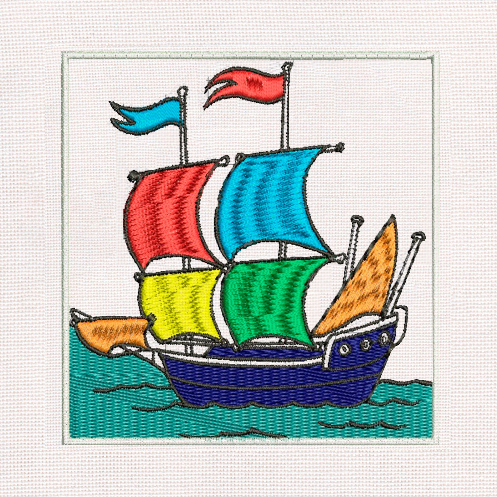 Ship Embroidered Patch Sew On Colorful Sails Patch Iron On | Etsy