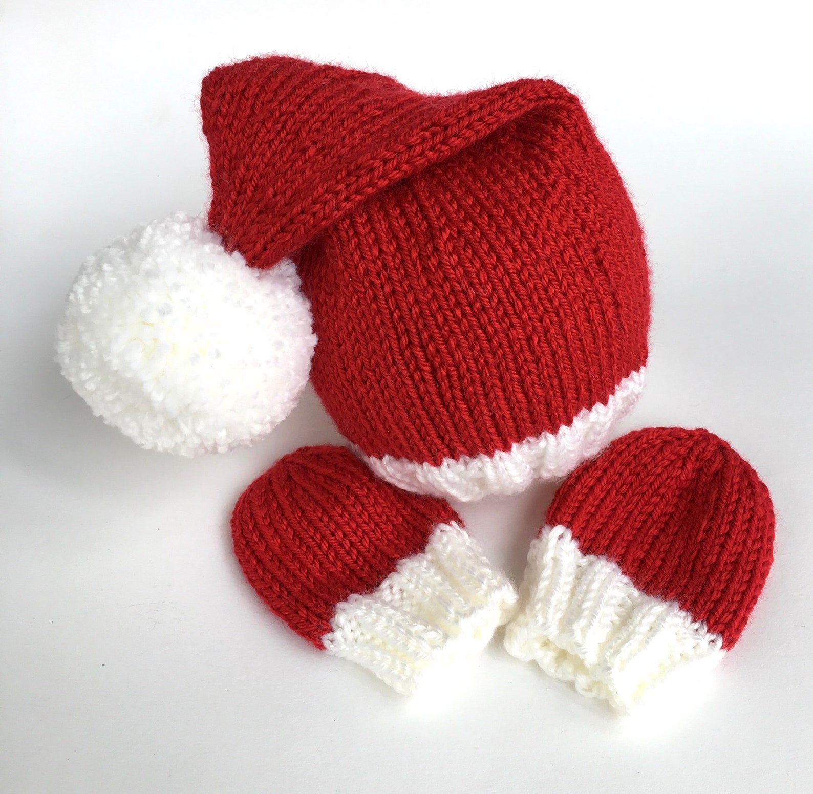 Christmas Baby Hat Knit Pattern Easy Newborn Santa Hat Knit Pattern ...