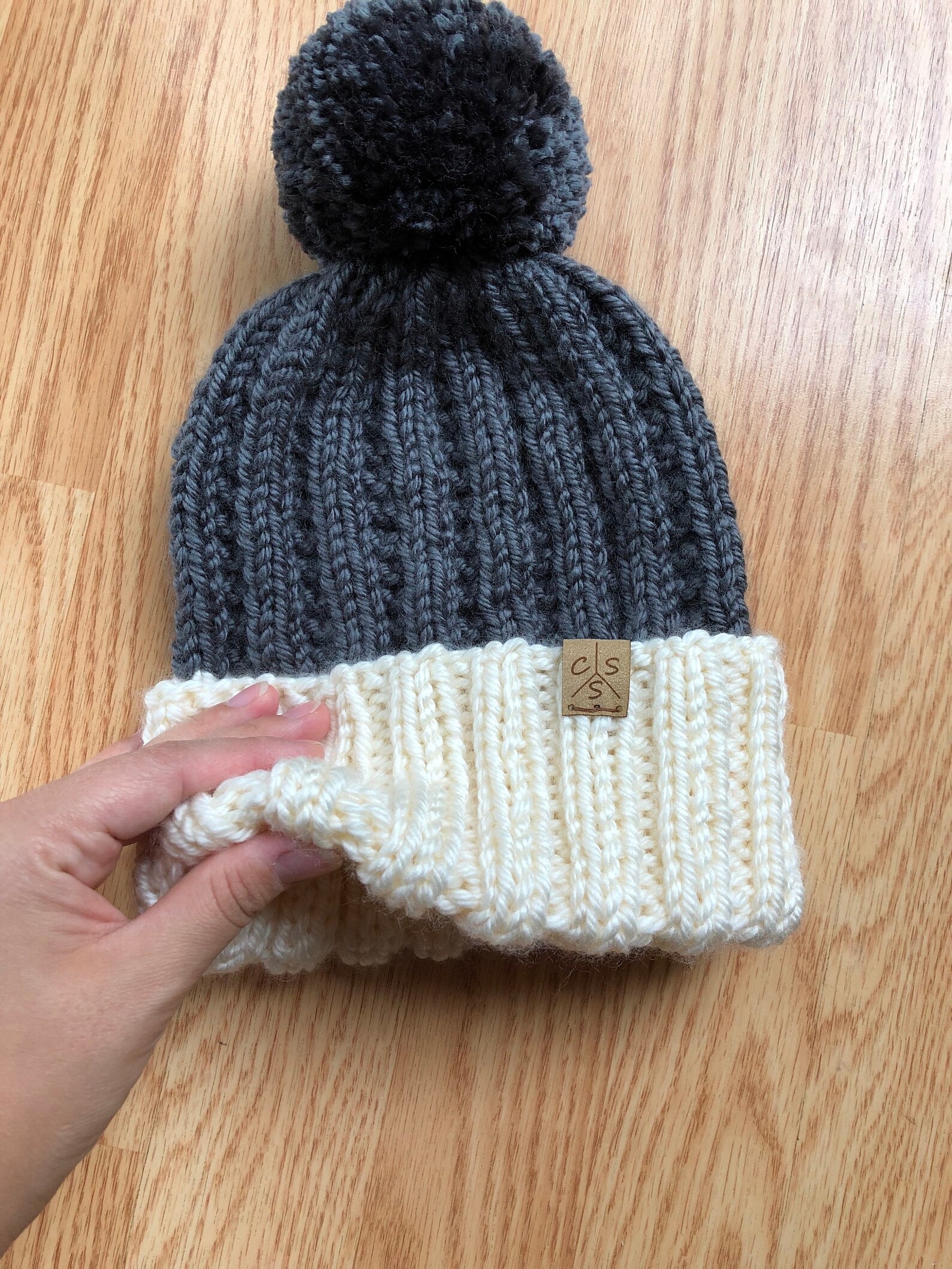 Garter Rib Beanie Knitting Pattern - Women Rib Knitted Winter Adult Hat ...