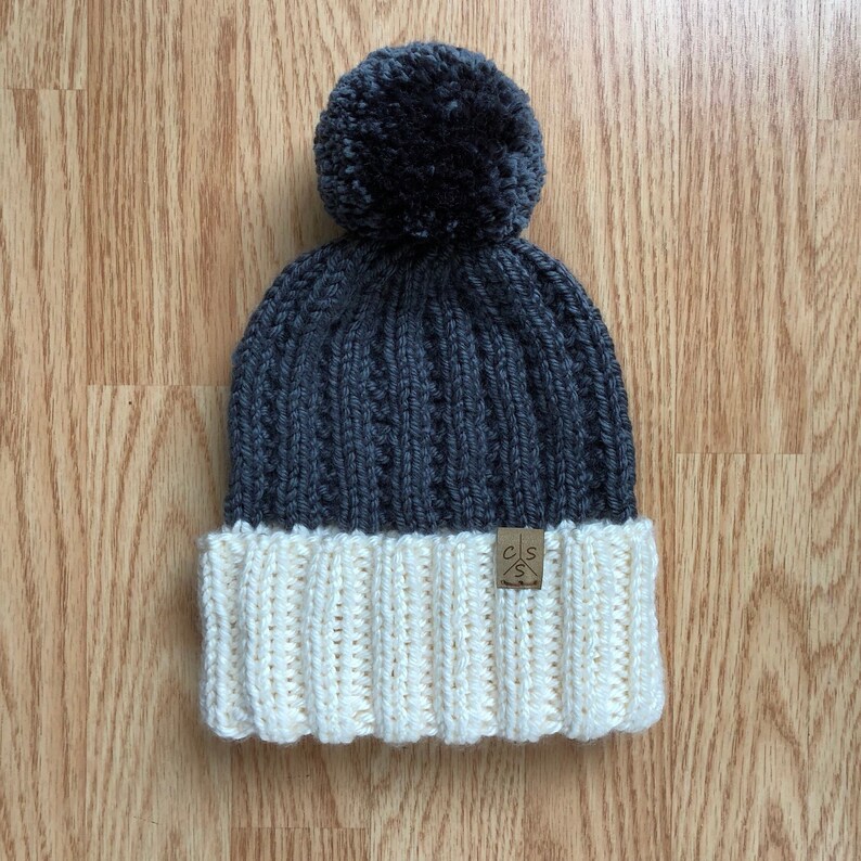 Garter Rib Beanie Knitting Pattern - Women Rib Knitted Winter Adult Hat ...