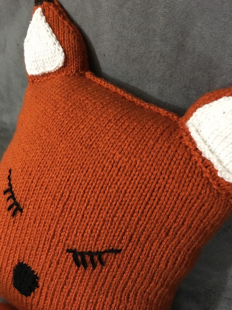 Woodland Fox Pillow Knitting Pattern Easy Knitting Pattern Nursery ...