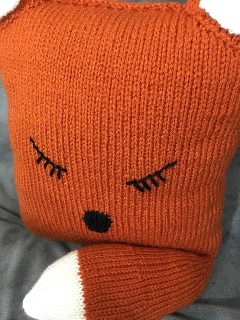 Woodland Fox Pillow Knitting Pattern Easy Knitting Pattern Nursery ...