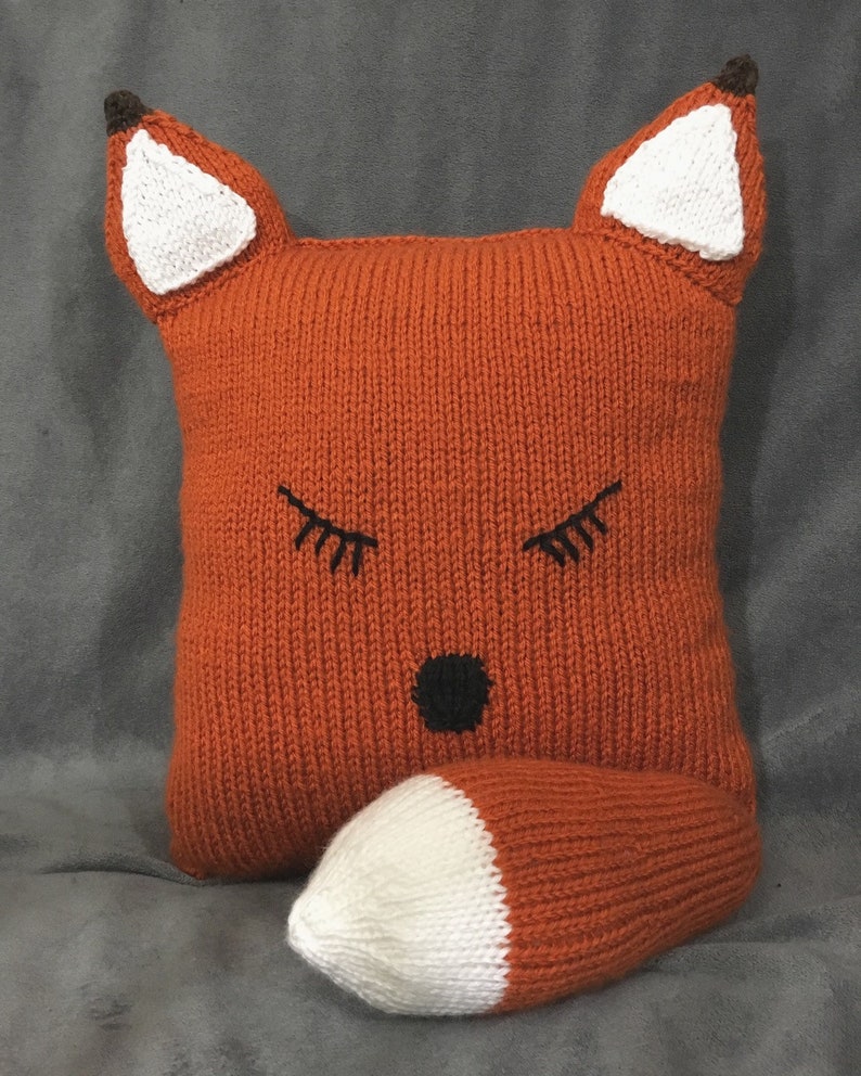Woodland Fox Pillow Knitting Pattern - Easy Knitting Pattern - Nursery ...