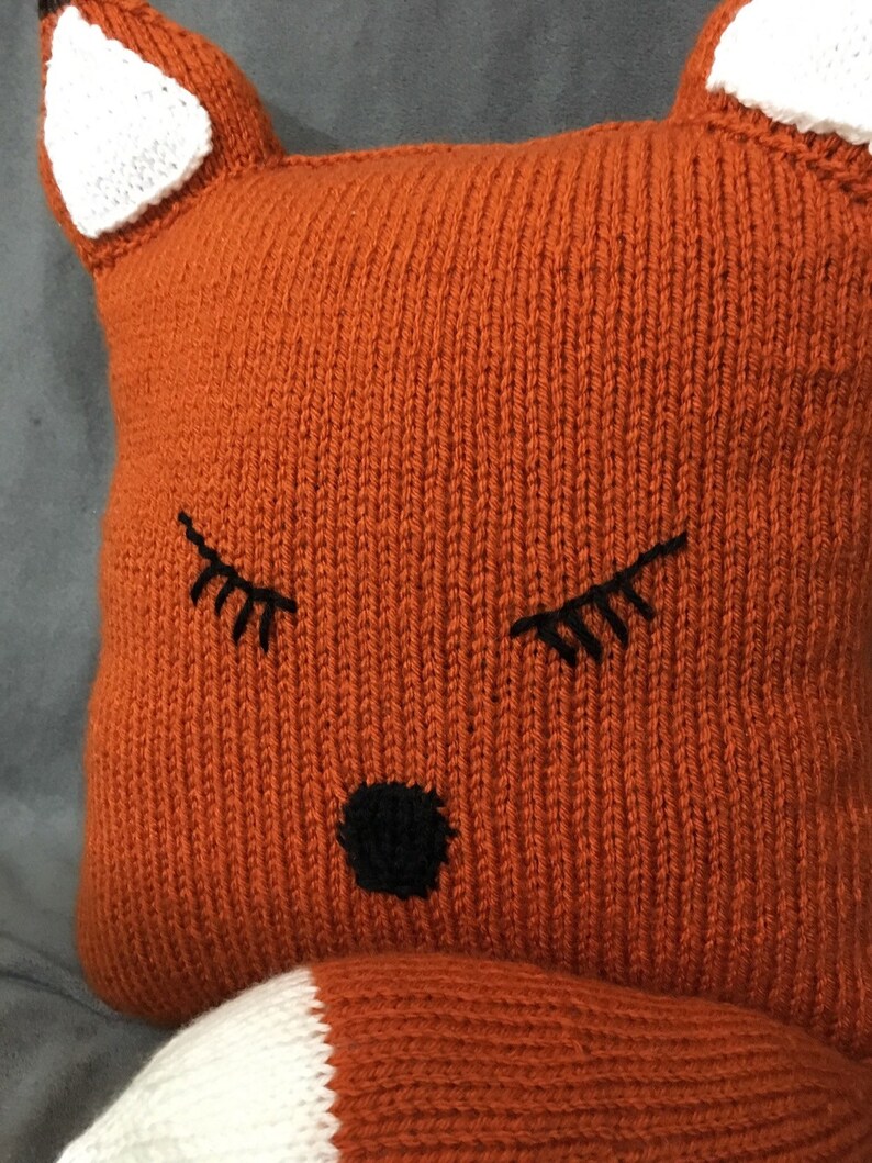 Woodland Fox Pillow Knitting Pattern Easy Knitting Pattern Nursery ...