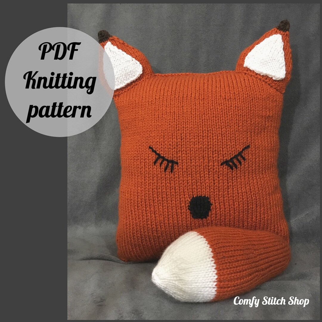 Woodland Fox Pillow Knitting Pattern Easy Knitting Pattern Nursery ...