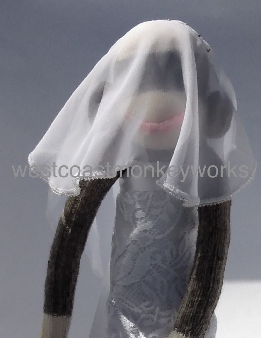 Bride Sock Monkey Gift for Bride Bridesmaid Say Yes Drop Veil Hand ...