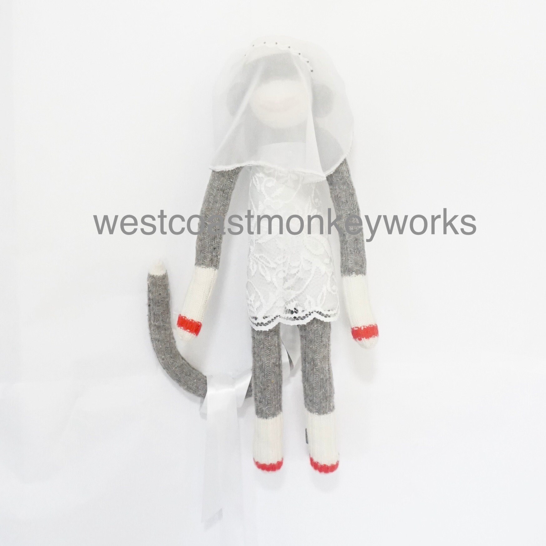 Bride Sock Monkey Gift for Bride Bridesmaid Say Yes Drop Veil Hand ...