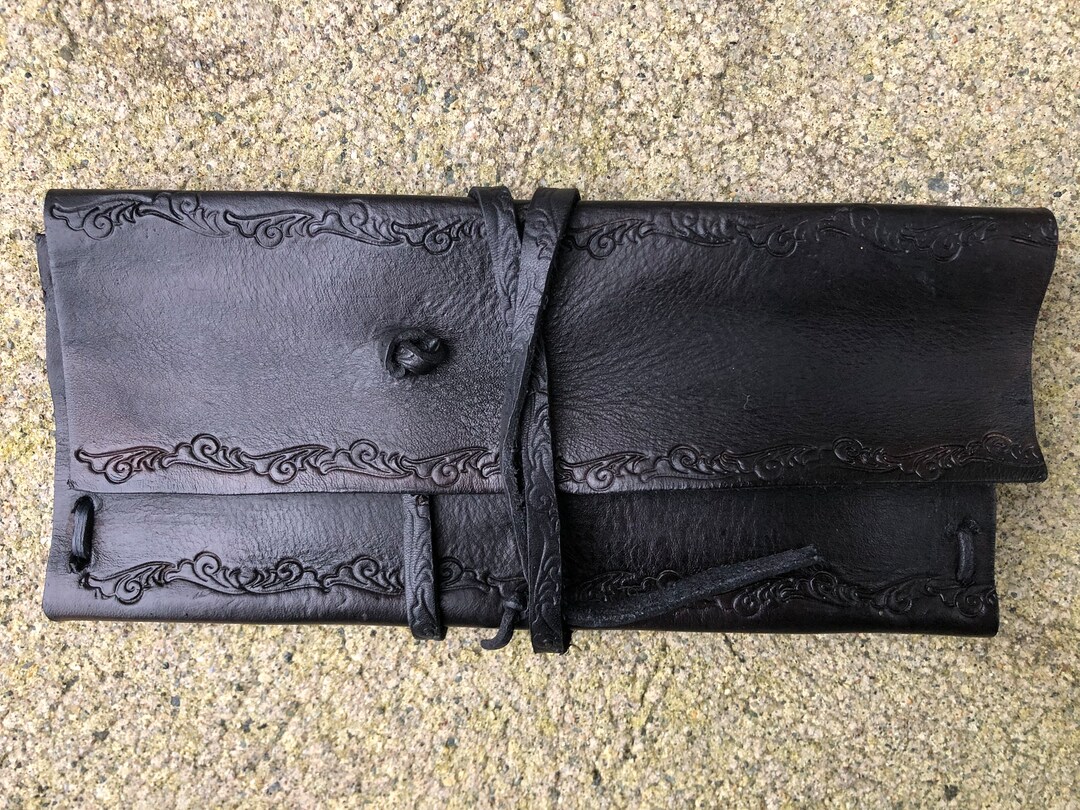 Black Filigree Medieval Wallet - Etsy