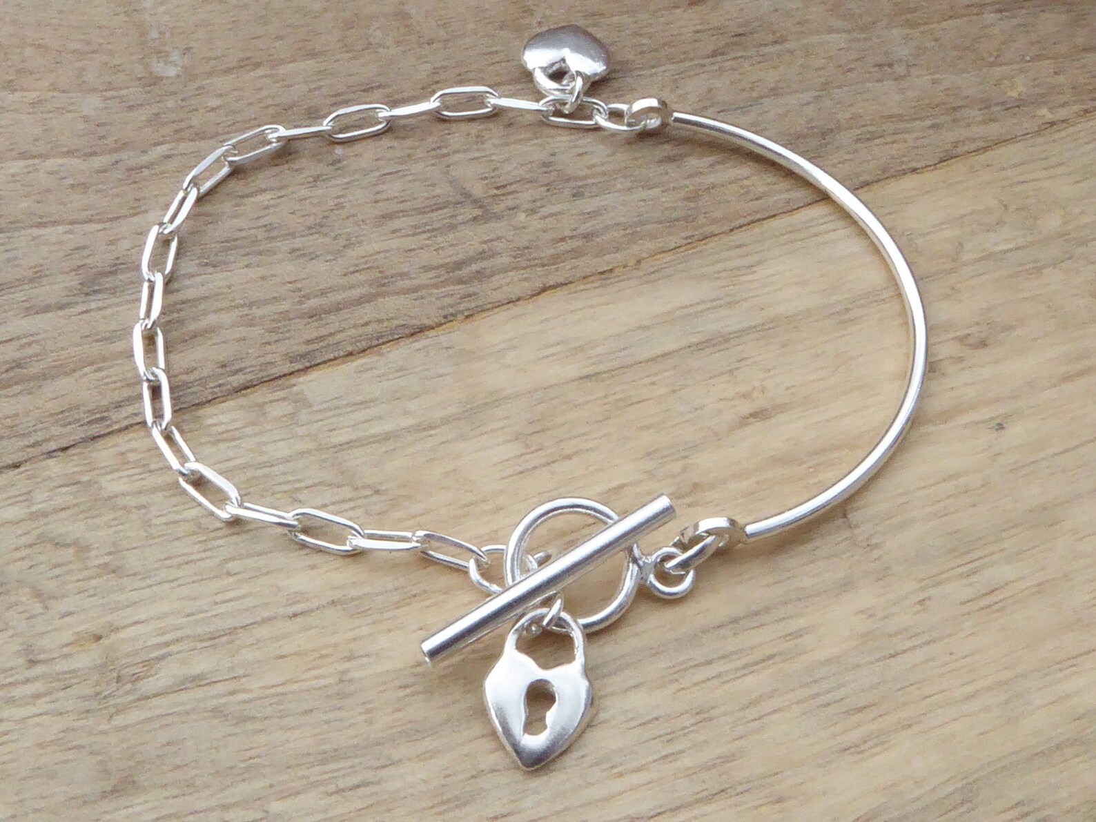 Bracelet argent Sterling 925 chaîne et cadenas bracelet - Etsy France