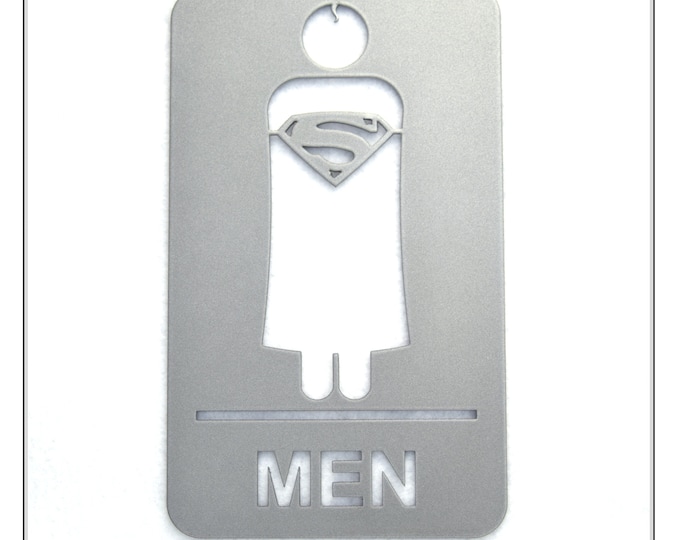 Superman Inspired Bathroom Sign - Etsy