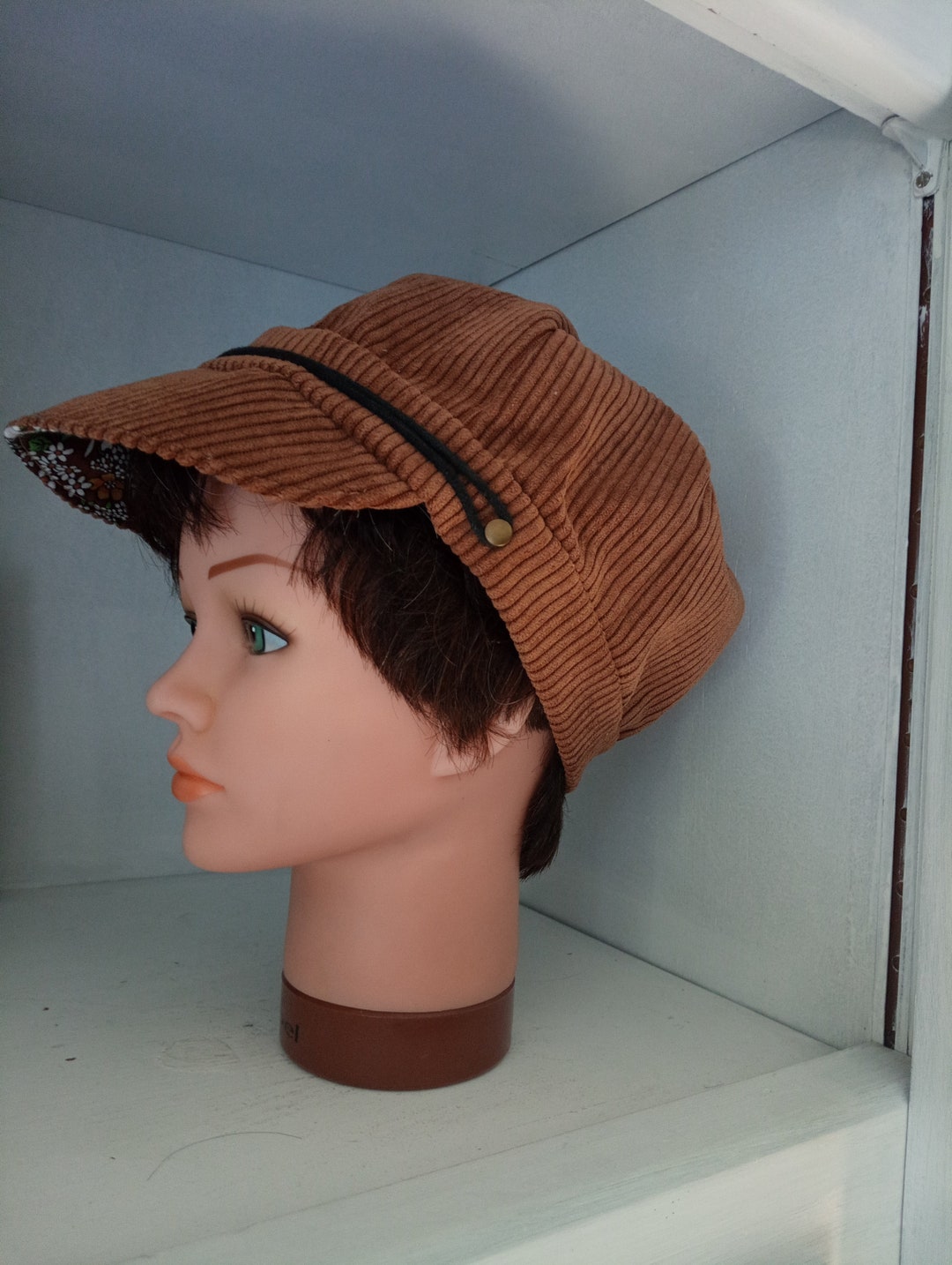 Velvet Winter Cap Lined With Leather Tie Made in France - Etsy