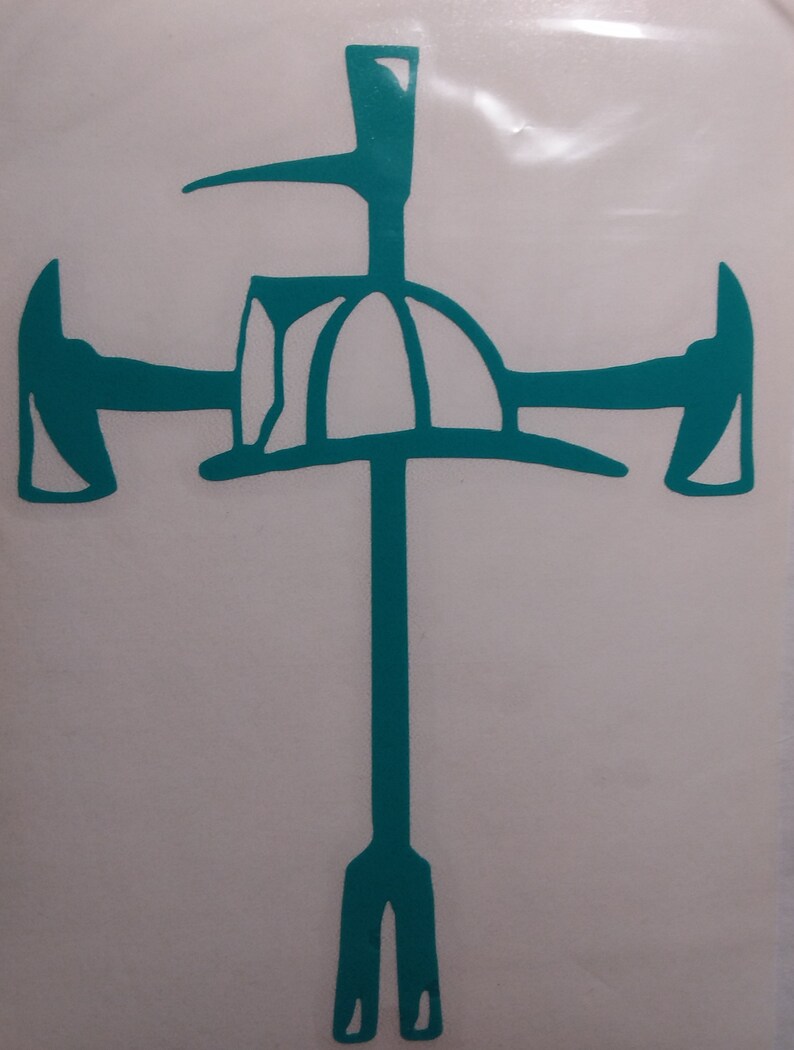 Fire Helmet, Halogen Tool and Axe Cross - Vinyl Decal - Etsy